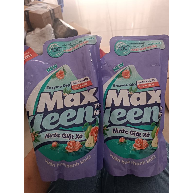 Bịch nước giặt xả Maxkleen hương vườn hoa thanh khiết 600ml. | Shopee ...
