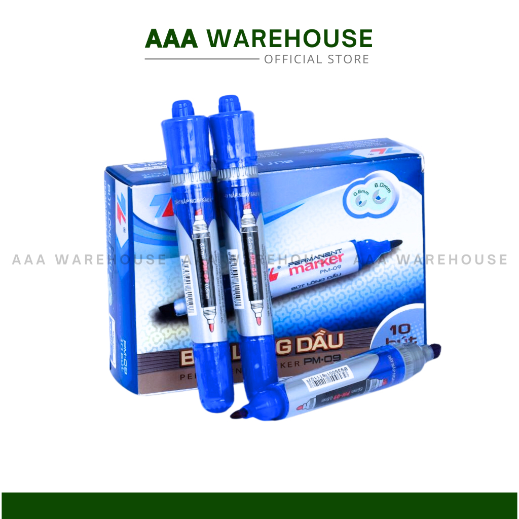 HỘP 10 CÂY BÚT LÔNG DẦU THIÊN LONG LOẠI LỚN PM09 (Xanh, Đỏ, Đen ...