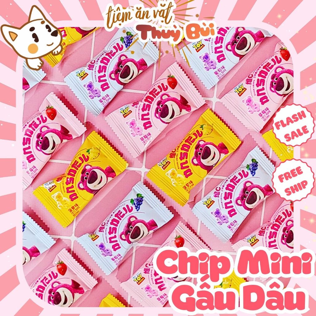 Kẹo Chip MINI Gấu Dâu Losto Fruity Gummies, Kẹo Gấu Dâu Lotso Disney ...