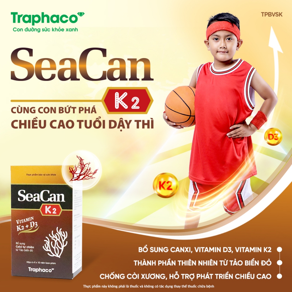 Canxi SEACAN K2 Traphaco Bổ Sung Canxi Tự Nhiên, Giảm Nguy Cơ Còi Xương ...