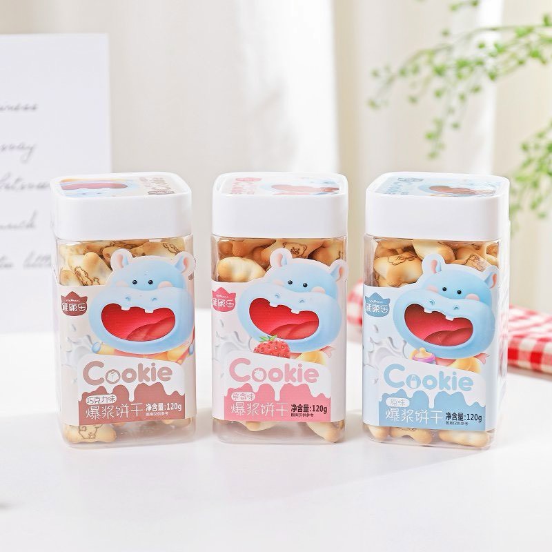 Bánh Gấu Nhân Kem Socola Dâu Popping Đài Loan Yakangle Cookie 120g | Shopee Việt Nam