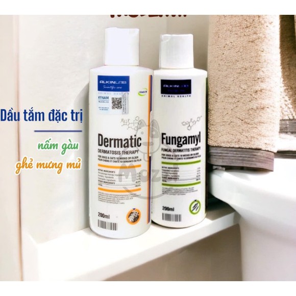 Sữa Tắm Fungamyl & Dermatic Ngừa Nấm Da, Vảy Gàu Cho Chó Mèo 200ml ...