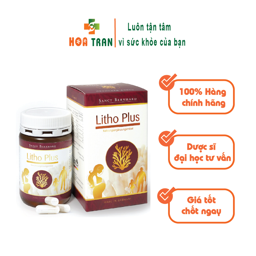 Viên uống Canxi hữu cơ tảo biển đỏ Litho Plus Đức - xương khớp chắc ...