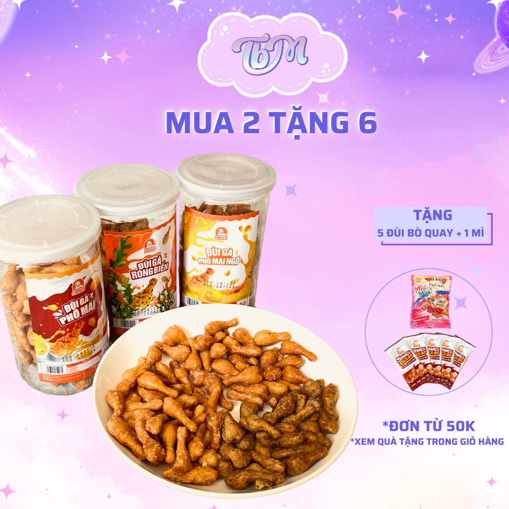 [ĐƠN 50K TẶNG 5 ĐÙI+1 MÌ] Đùi gà rong biển, phô mai, phô mai ngô, bim ...