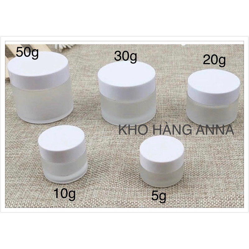 HỦ THUỶ TINH 10g 20g 30g 50g NẮP TRẮNG / BẠC - Hủ sành NẮP NHÔM Chiết Kem , Lọ đựng Chiết Mỹ ...