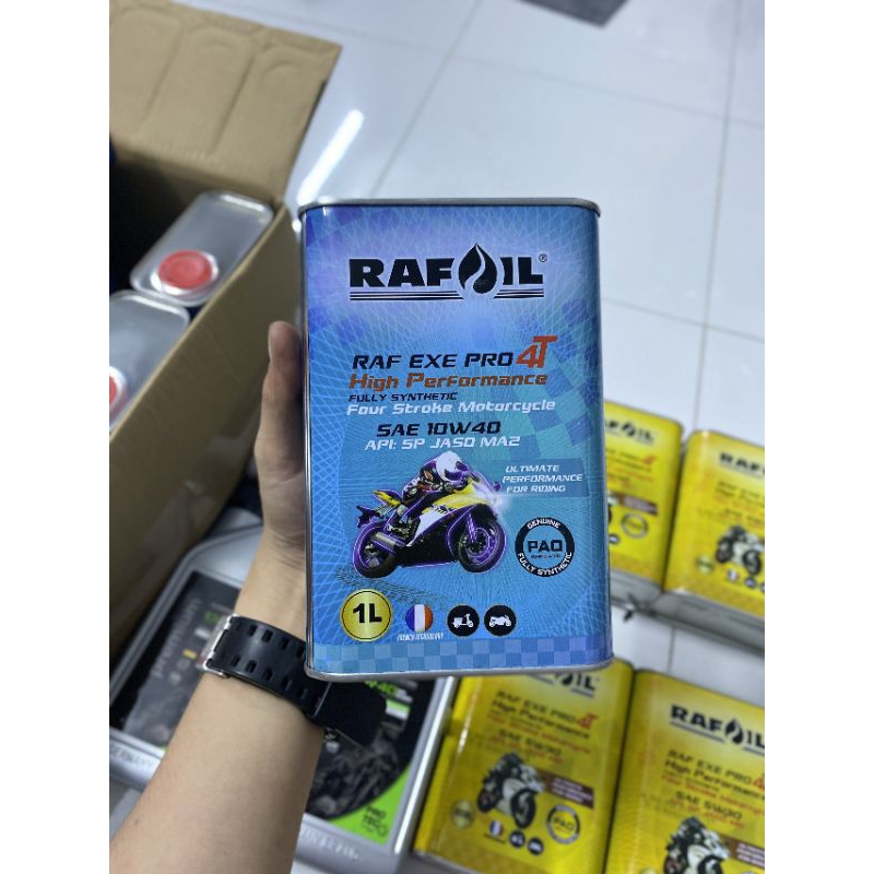 lon 1 lít Nhớt Tổng Hợp RAFOIL RAF EXE PRO 4T HIGH PERFORMANCE FULLY ...