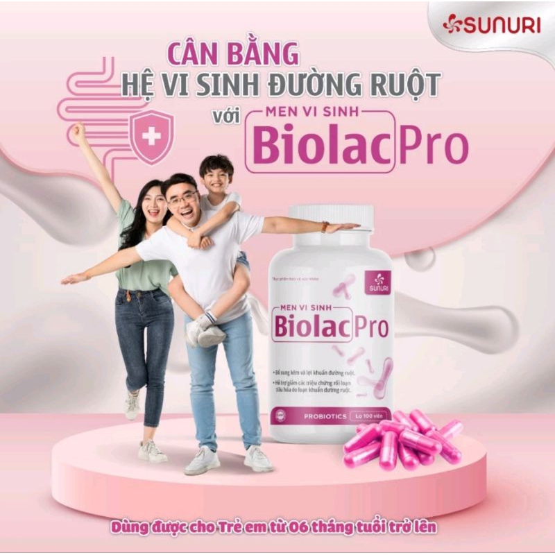 [Date 2027] Men vi sinh Biolac Pro (Lọ 100 viên)- Bổ sung 3 tỷ lợi ...