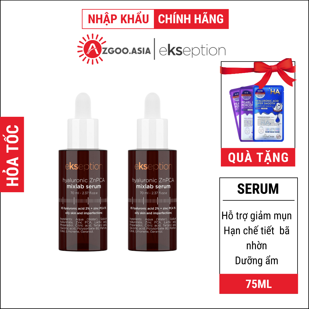 Serum Kẽm Ekseption Hyaluronic ZnPCA Dưỡng Ẩm Ngăn Ngừa Mụn, Kiềm Soát ...