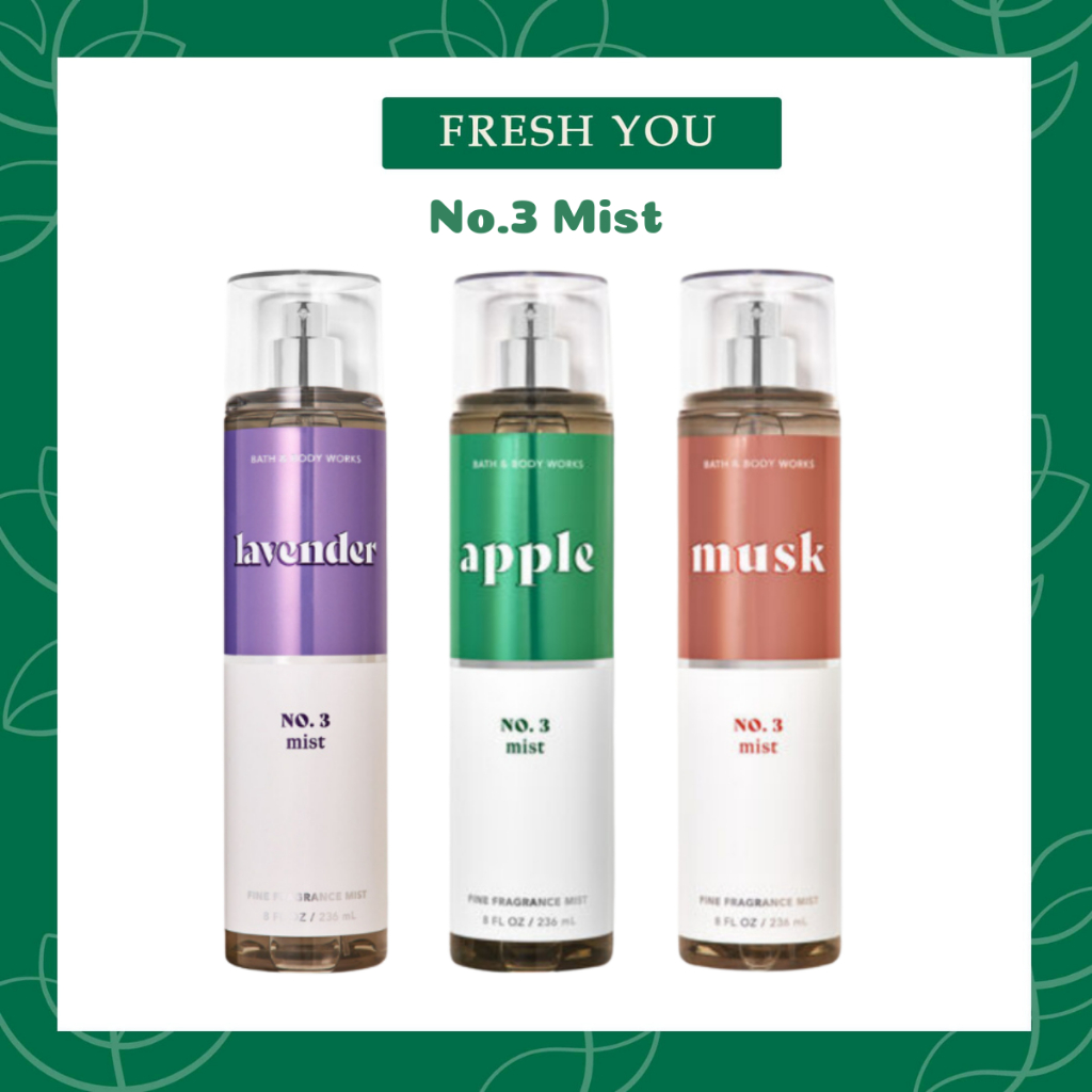 Bộ Sưu Tập NO 3 mist chai Full | Xịt Thơm Bath & Body Works Body Mist ...