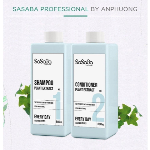 CẶP DẦU GỘI VÀ DẦU XẢ NO.1 NO.2 SASABA Extra MỚI 800ML | Shopee Việt Nam