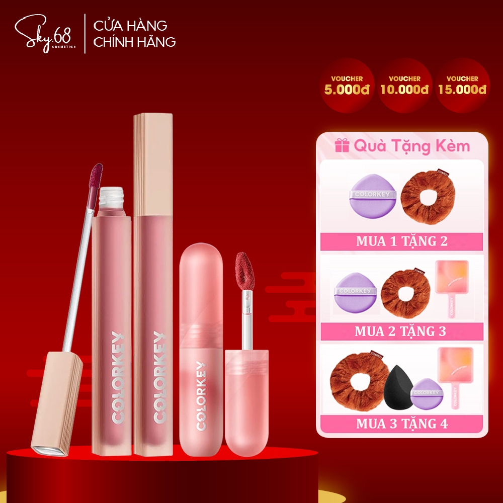 Son môi COLORKEY Lâu Trôi, Chống Thấm Nước, Dưỡng Môi Mềm Mại 1.8g/2g ...