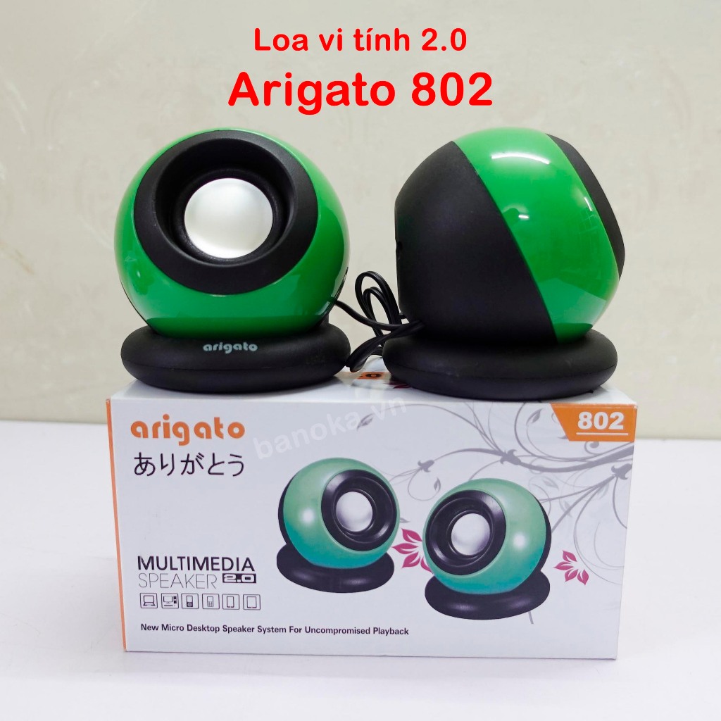 Loa Máy Tính - Loa vi tính 2.0 Arigato 802 thiết kế Nhỏ Gọn Âm Thanh ...