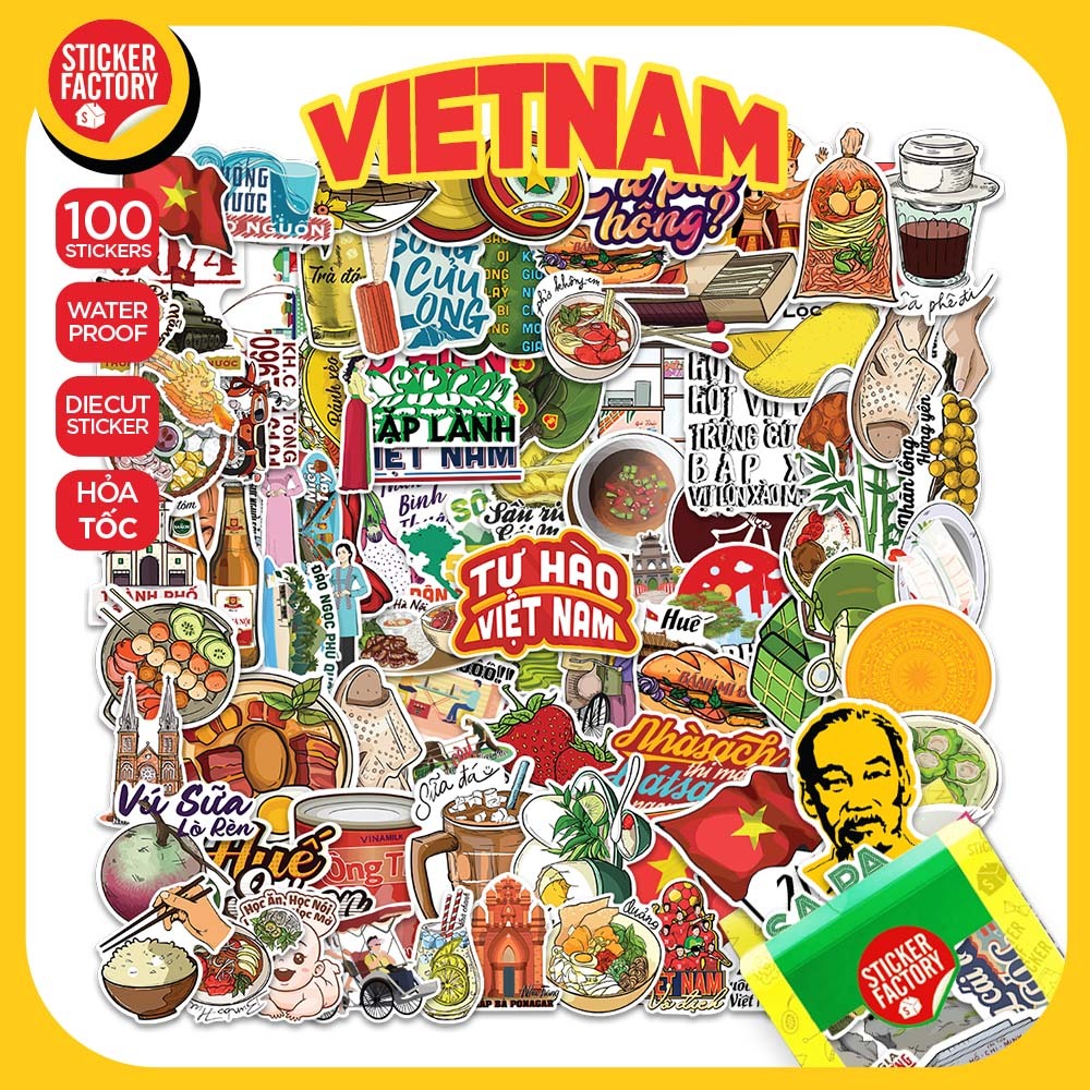 Việt Nam Điểm Lên Những Tự Hào - Hộp set 100 sticker hình dán - STICKER ...