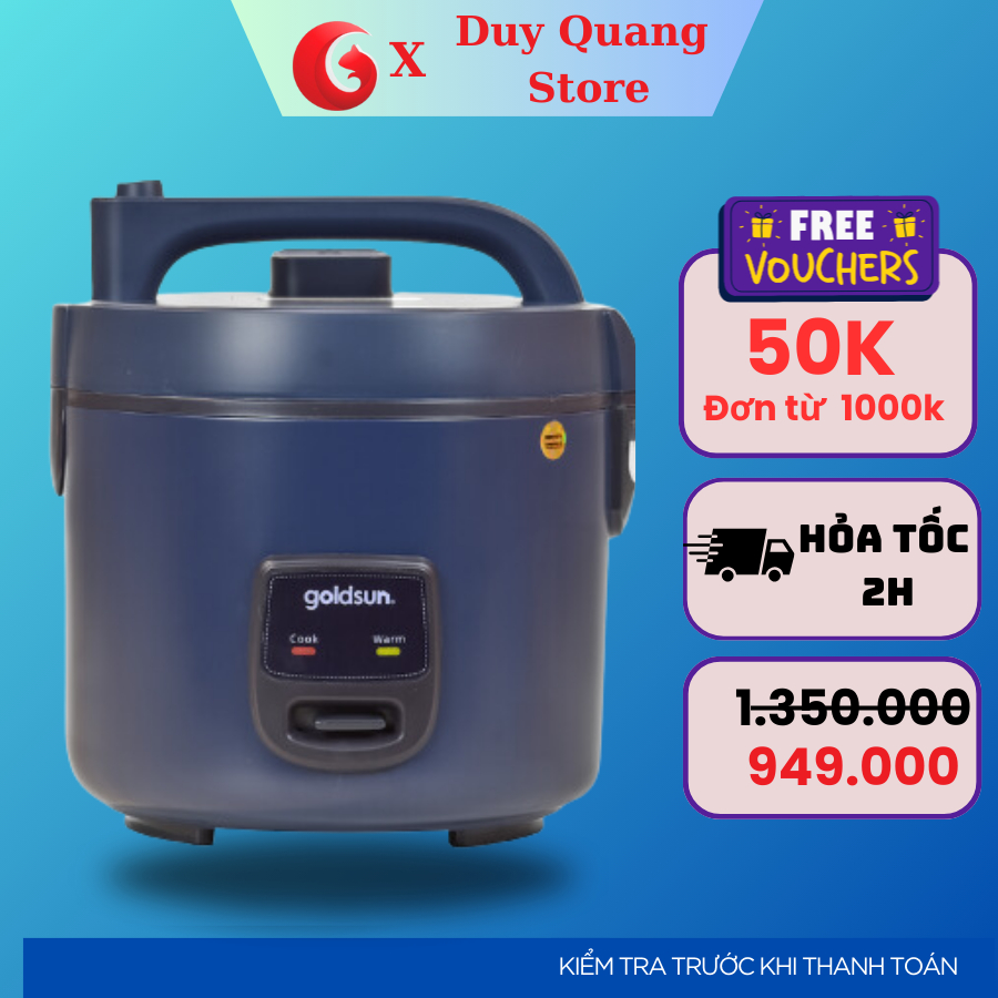 Nồi cơm điện lòng niêu Goldsun GRC5046 Dung tích 1.8L Van thoát hơi thông minh, bảo hành 12 ...