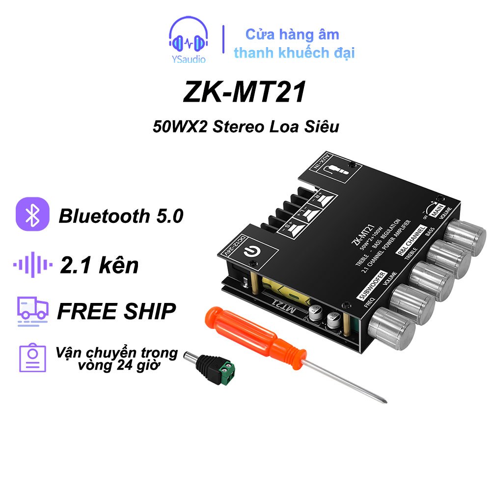 ZK-MT21/ZK-MT21S mạch khuếch đại âm thanh bluetooth TPA3116 2.1 Kênh Bluetooth 5.0 50WX2 Công ...