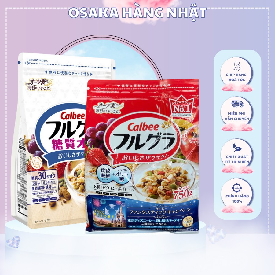 ⚠️Date 2025⚠️ Ngũ Cốc Calbee Hoa Quả Sấy Khô Nhật Bản Các Vị 750g, Ngũ Cốc Calbee Nội Địa Nhật ...