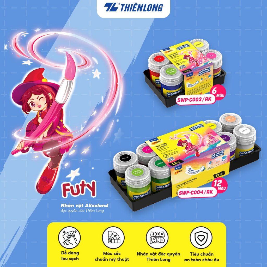 Màu nước rửa được - Washable Poster Color Thiên Long Colokit, | Shopee ...