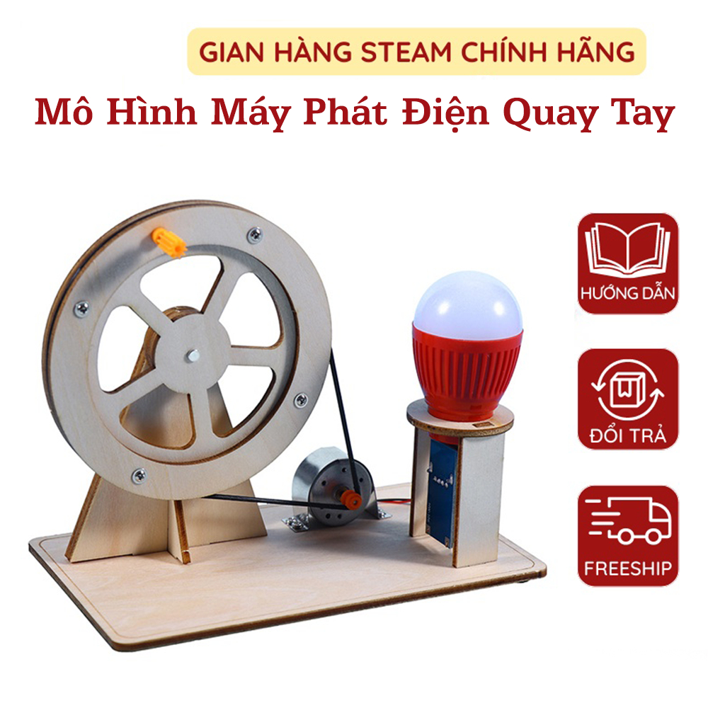 Đồ Chơi Trẻ Em Lắp Ráp Mô Hình Máy Phát Điện Quay Tay Thí Nghiệm Vật Lý DIY | Shopee Việt Nam