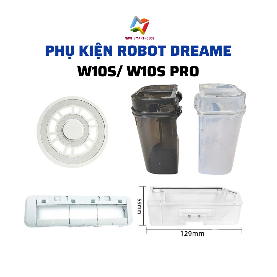 Phụ kiện robot hút bụi dreame W10S-Pro,W20-pro,S10,L10s Ultra gắn giẻ, hộp bụi, hộp nước sạch ...