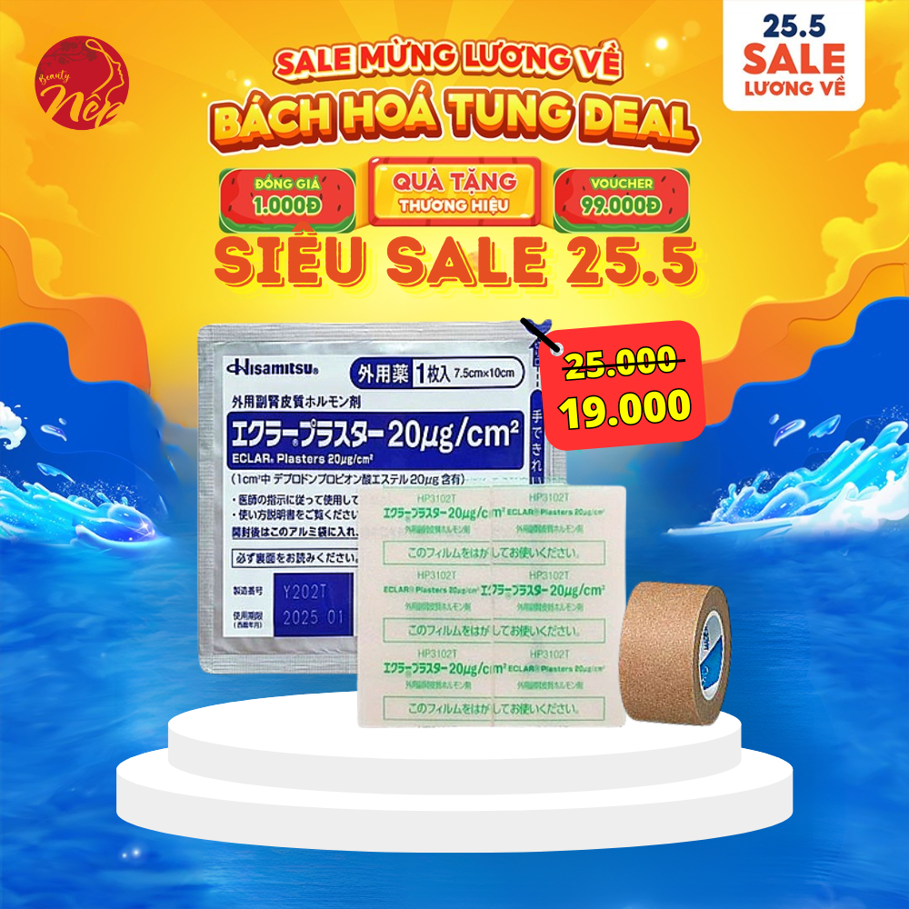 Miếng dán ép sẹo lồi Eclar Plaster - Hisamitsu Nhật Bản 7,5cmx10cm ...