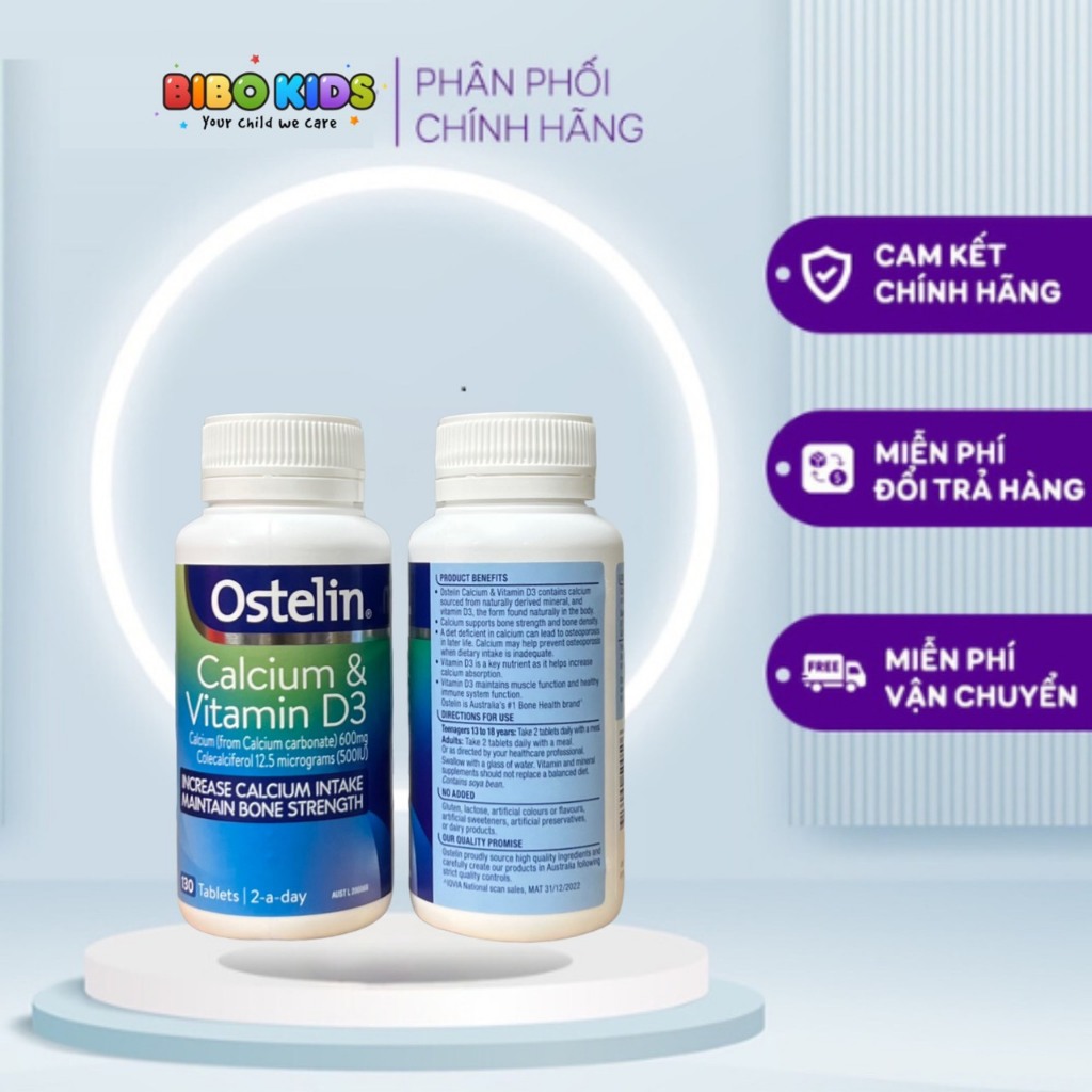 Viên uống canxi bầu ostelin 130 viên_ Ostelin Calcium & Vitamin D3 | Shopee Việt Nam