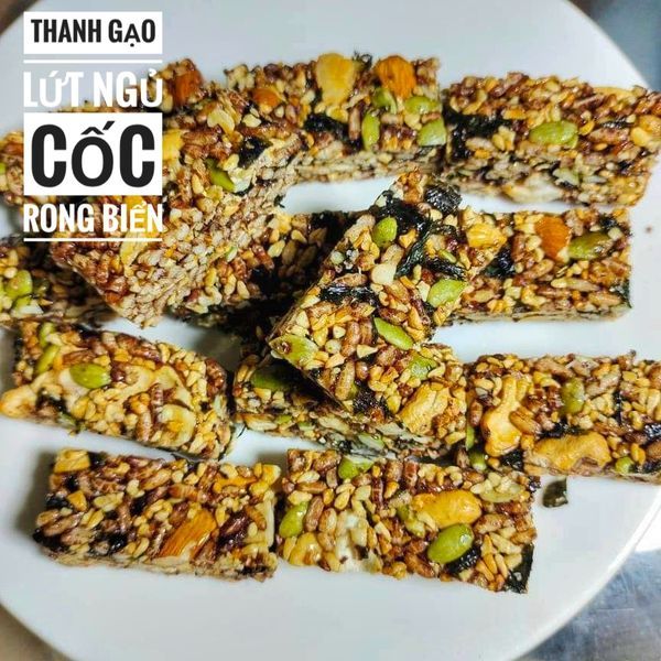 Thanh gạo lứt mix hat/ mix hạt và rong biển [ĂN CHAY ĐƯỢC] -có video ...