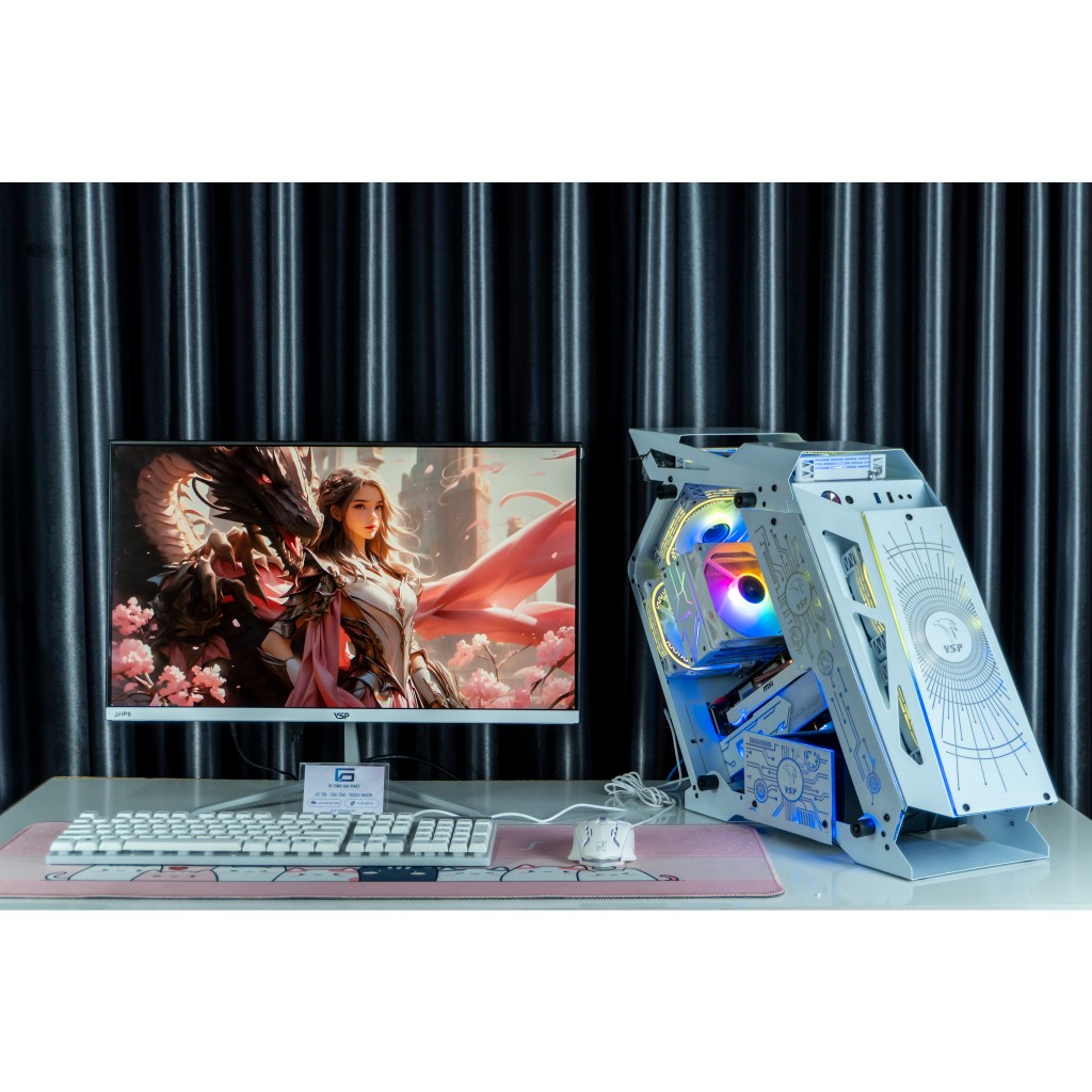 Full Bộ PC ES1 Trắng New Box i5 Gen 12 / RX580 8G chiến Game, Làm đồ ...