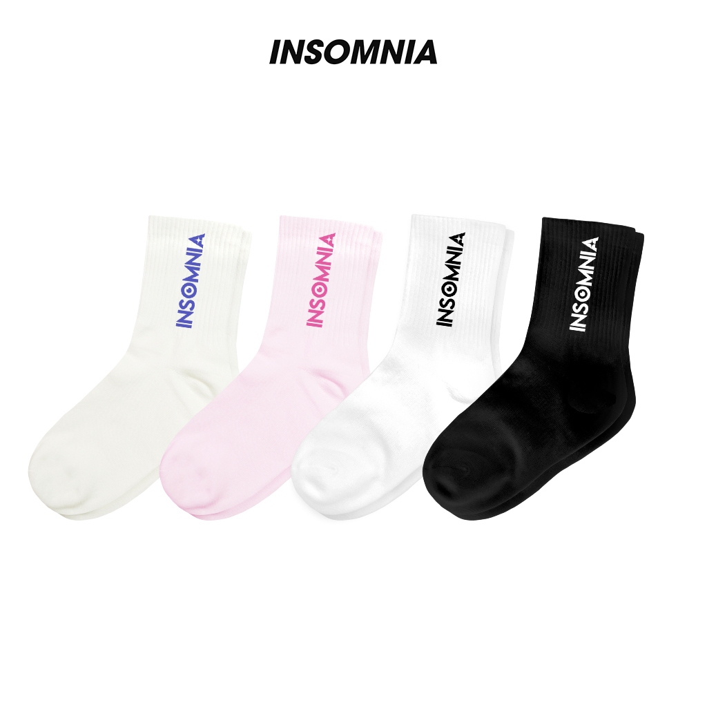 [Quà Tặng] Vớ INSOMNIA Socks Cổ Trung Unisex Local Brand Kem Hồng Đen ...