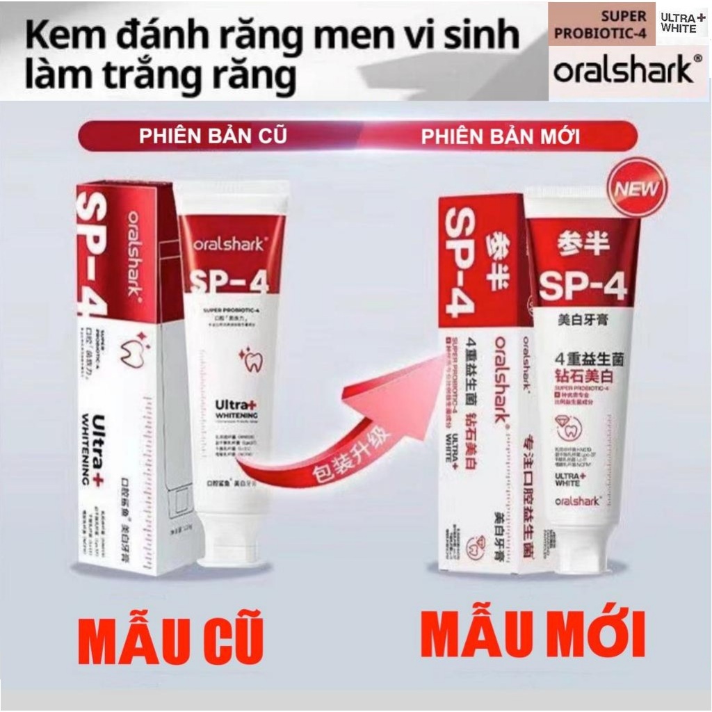Oralshark kem đánh răng làm trắng răng men vi sinh 120g [Kem đánh răng trắng răng oralshark ...