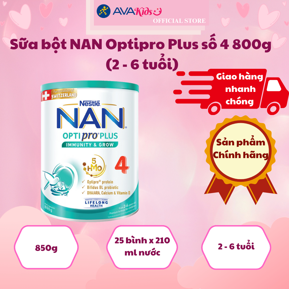 Sữa bột NAN Optipro Plus số 4 800g (2 - 6 tuổi) | Shopee Việt Nam