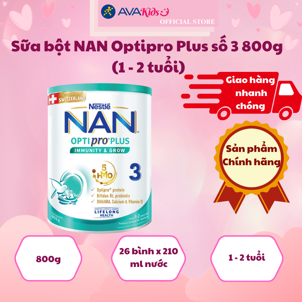 Sữa bột NAN Optipro Plus số 3 800g (1 - 2 tuổi) | Shopee Việt Nam