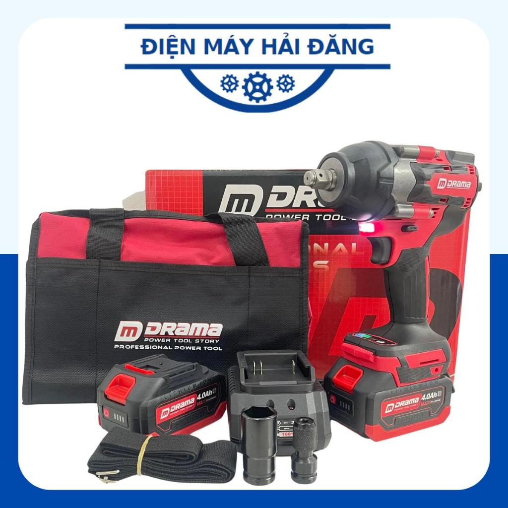Máy Bulong Pin DRAMA 5598 Lực Siết 1280N.m Chân Pin M21-4CM Động Cơ Không Chổi Than Tặng Túi Vải ...