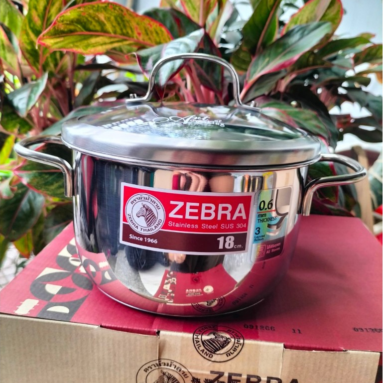 Nồi ZEBRA 3 Đáy Extreme Infinity 18cm 2.5L nắp kính (Inox 304) - 162096. Nhập Khẩu Thái Lan ...