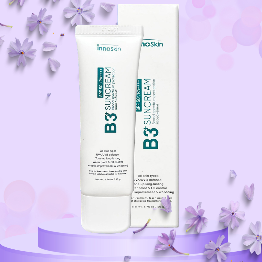 Kem chống nắng da khô Innoskin B3+ Suncream SPF50+/PA++++ 50g | Shopee Việt Nam