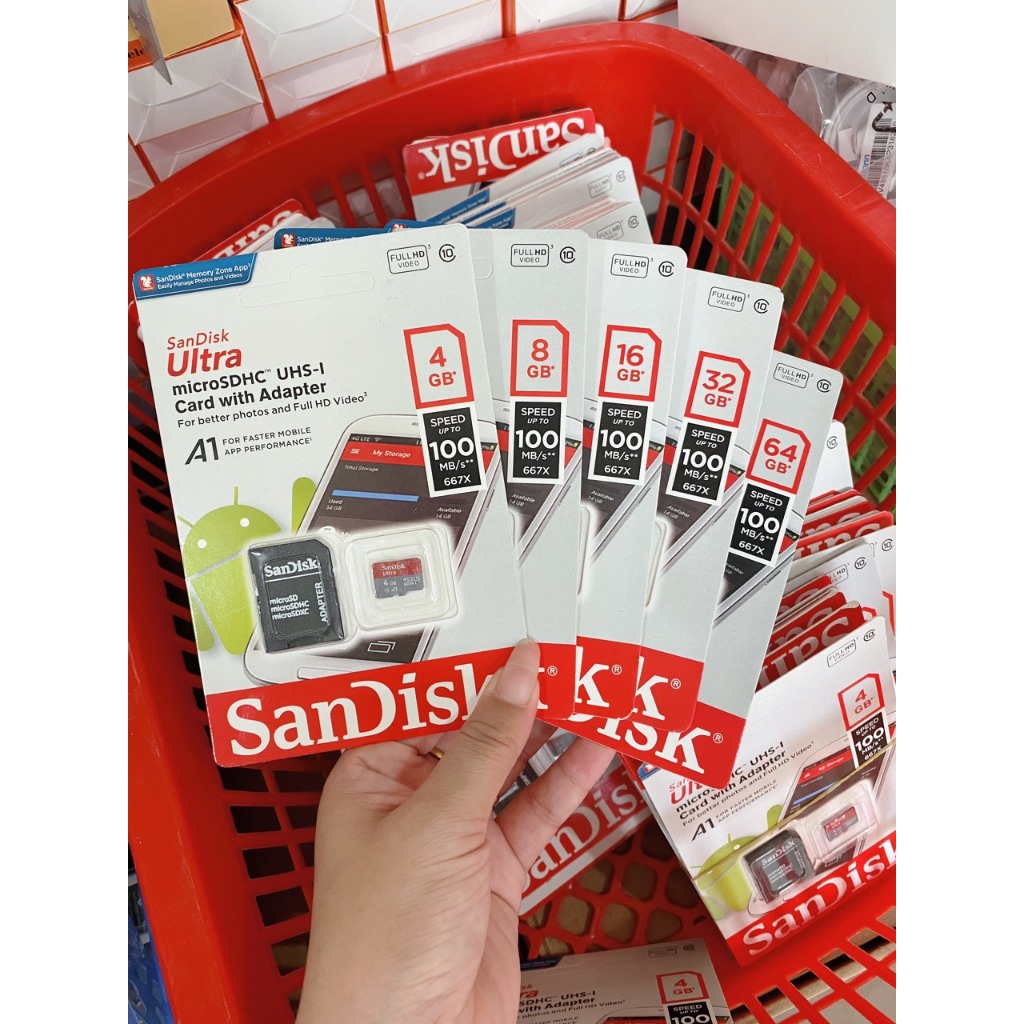 Thẻ nhớ SanDisk Ultra Micro SD 4G, 8G, 16G, 32G, 64G, 128G, 256G cho ...