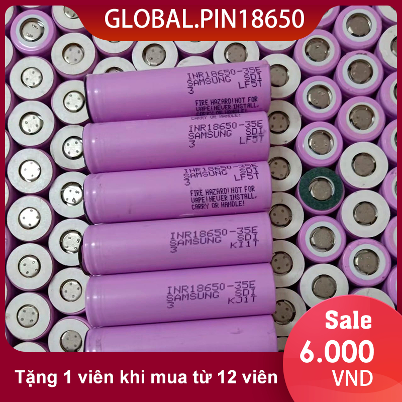 Pin 18650 Samsung 35e dung lượng cao 2800mAh 3.7v xả cao 25A tháo khối ...