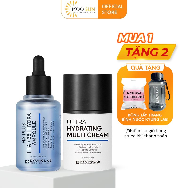 Combo Serum HA Plus [HA+B5] Hydra Ampoule 50ml + Kem dưỡng ẩm Ultra ...