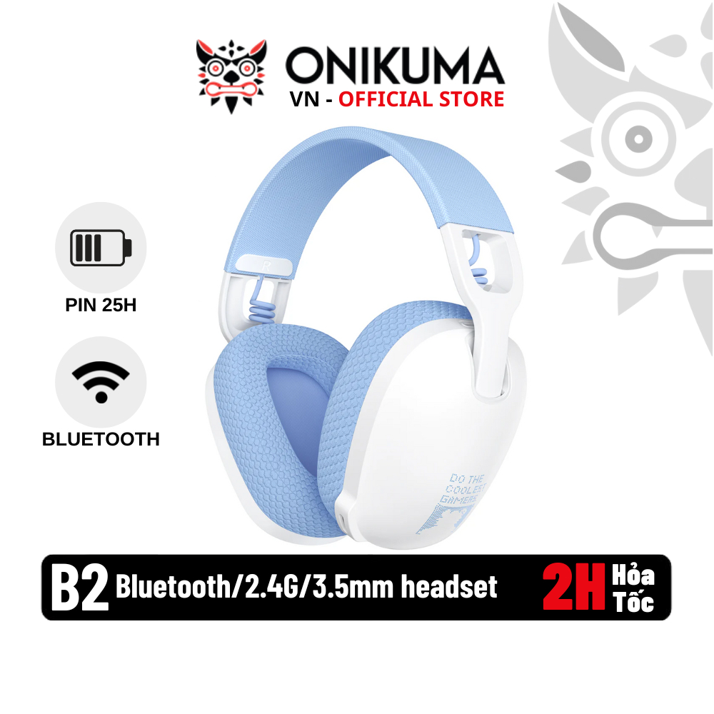[WHITE] ONIKUMA B2 - Tai nghe gaming bluetooth - Kèm jack 3.5mm - 3 chế ...
