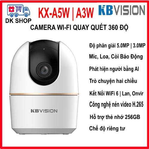 Camera IP Wifi KBVISION KX-A5W 5MP 3K | KX-A3W 3MP 2K - Xoay 360 Độ - Trong Nhà. | Shopee Việt Nam