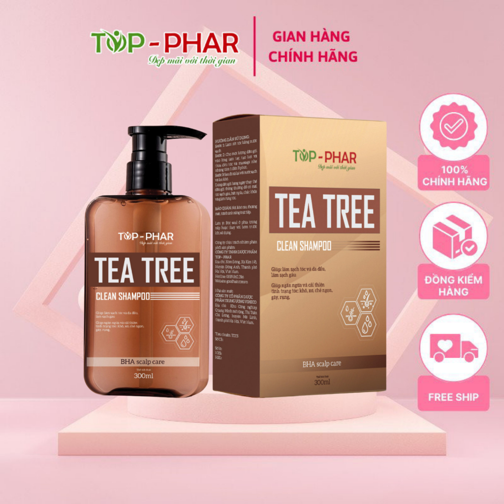 Dầu gội đầu tràm trà BHA hỗ trợ mọc tóc, sạch gàu, giảm dầu Top - Phar ...