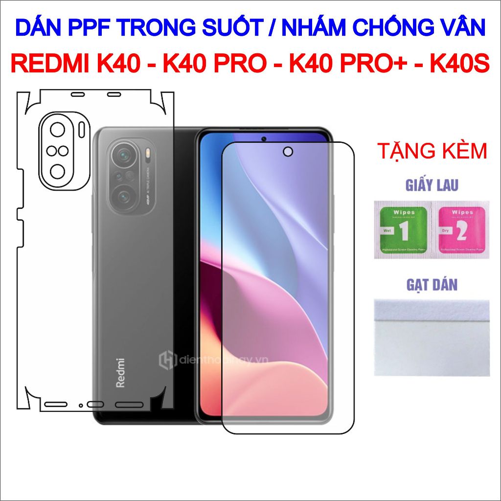 Dán PPF Xiaomi Redmi K40, K40 Pro, K40 Pro Plus, K40S full lưng viền, màn hình | Shopee Việt Nam