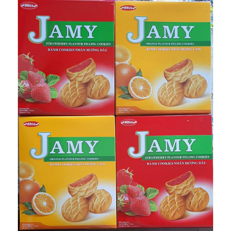 Bánh CooKies Jamy nhân hương dâu, nhân hương cam ( hộp 200g) | Shopee ...