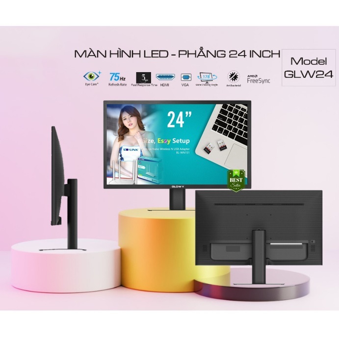 Màn hình máy tính GLOWY GL24 24Inch GL22 22Inch FullHD VGA-HDMI ...
