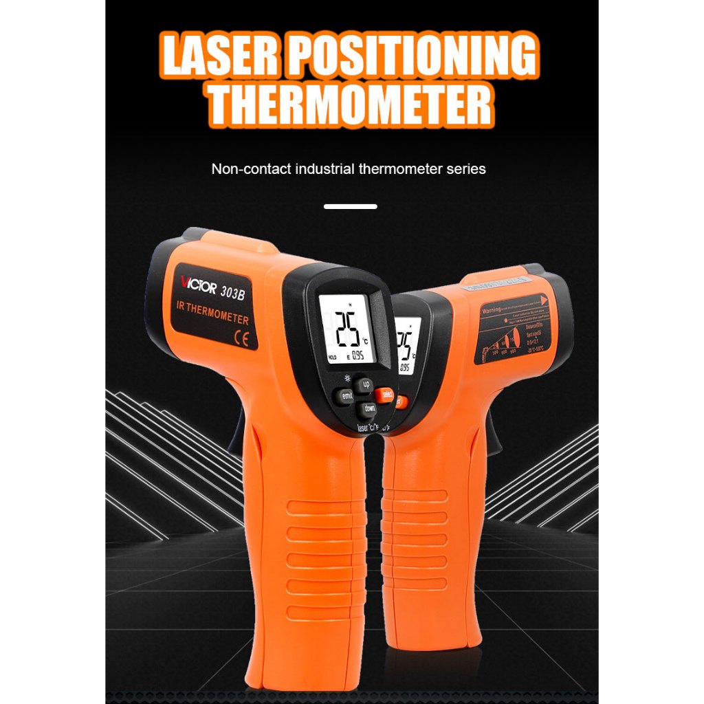Nhiệt kế hồng ngoại VICTOR 303B Súng đo nhiệt độ laser cầm tay có độ chính xác cao | Shopee Việt Nam