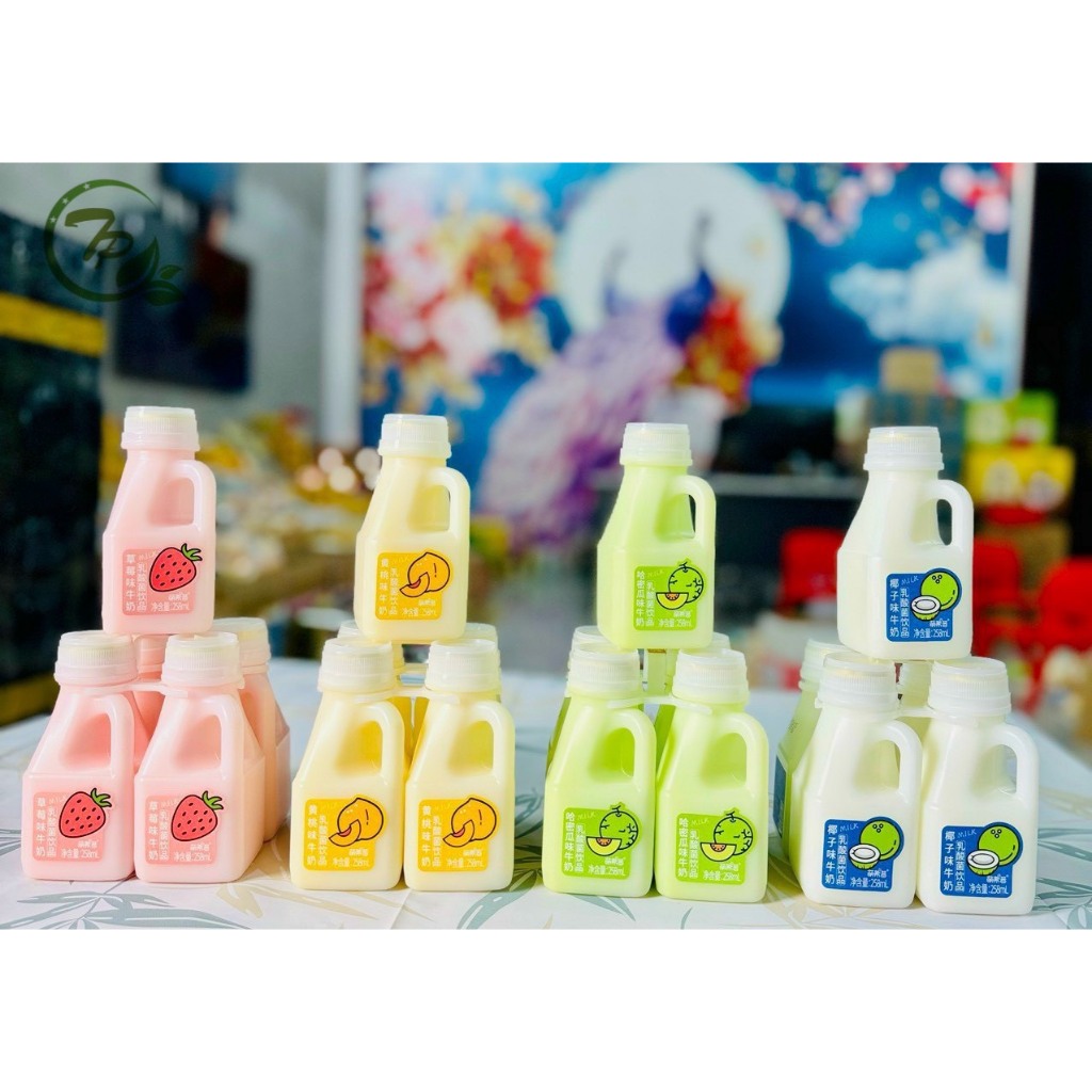 Thùng 24 chai nước sữa chua trái cây nhiều vị chai 258ml | Shopee Việt Nam