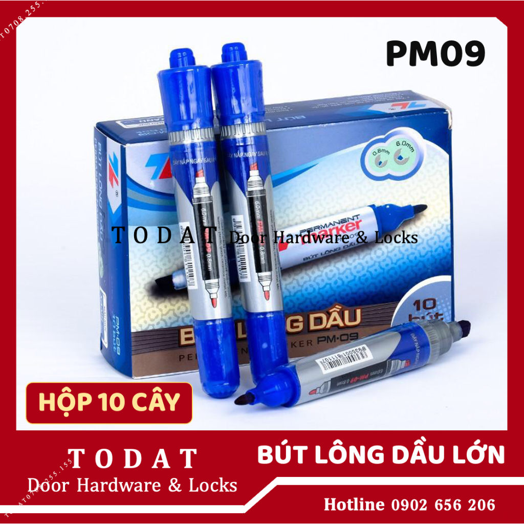 HỘP 10 CÂY BÚT LÔNG DẦU LOẠI LỚN PM09 (Xanh, Đỏ, Đen) | Shopee Việt Nam