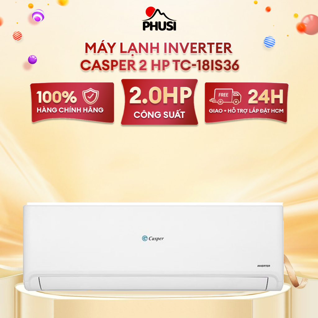 TC-18IS36 [HỖ TRỢ GIAO LẮP HCM] Máy Lạnh Casper Inverter 2 HP TC-18IS36 ...