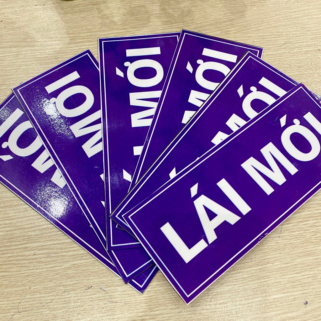 Miếng decal LÁI MỚI kích thước 20x8cm làm bằng nam châm dẻo độ dày 1mm ...