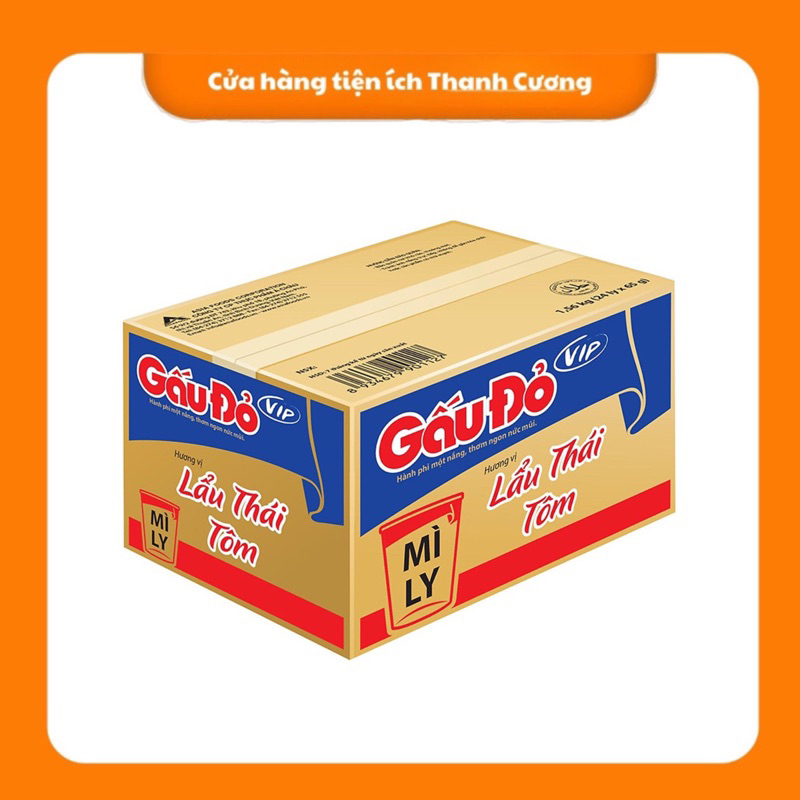 Thùng 24 ly Mì ly Gấu đỏ Lẩu thái tôm 65g | Shopee Việt Nam