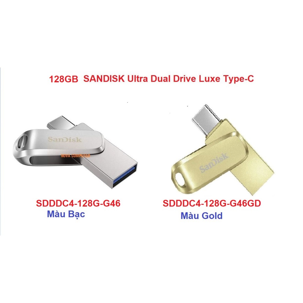 USB 3.1 OTG 128GB SANDISK Ultra Dual Drive Luxe Type-C ( SDDDC4-128G-G46 , SDDDC4-128G-G46GD ...